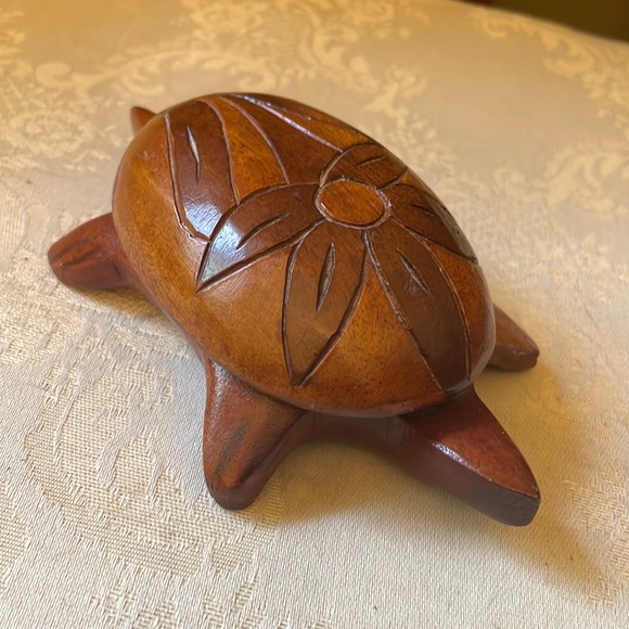 Artisan | Accents | Vintage Handcarved Wood Turtle Trinket Box Keepsake ...